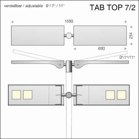 Mastleuchte LED-TAB TOP Typ 7/2 Tandem | Leccor